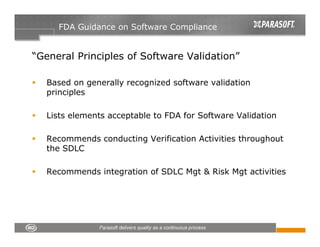 Parasoft fda software compliance part1 | PPT
