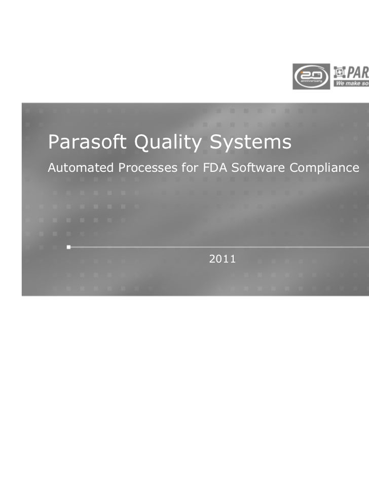 Parasoft fda software compliance part1