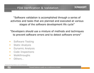 Parasoft fda software compliance part2 | PPT
