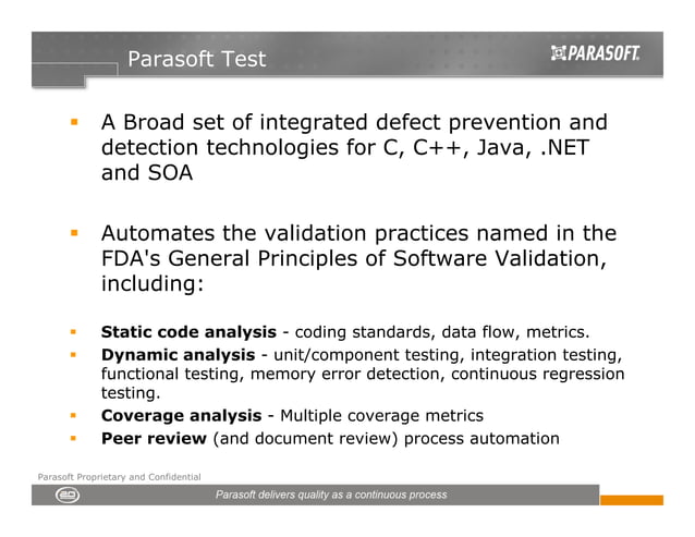 Parasoft fda software compliance part2 | PPT