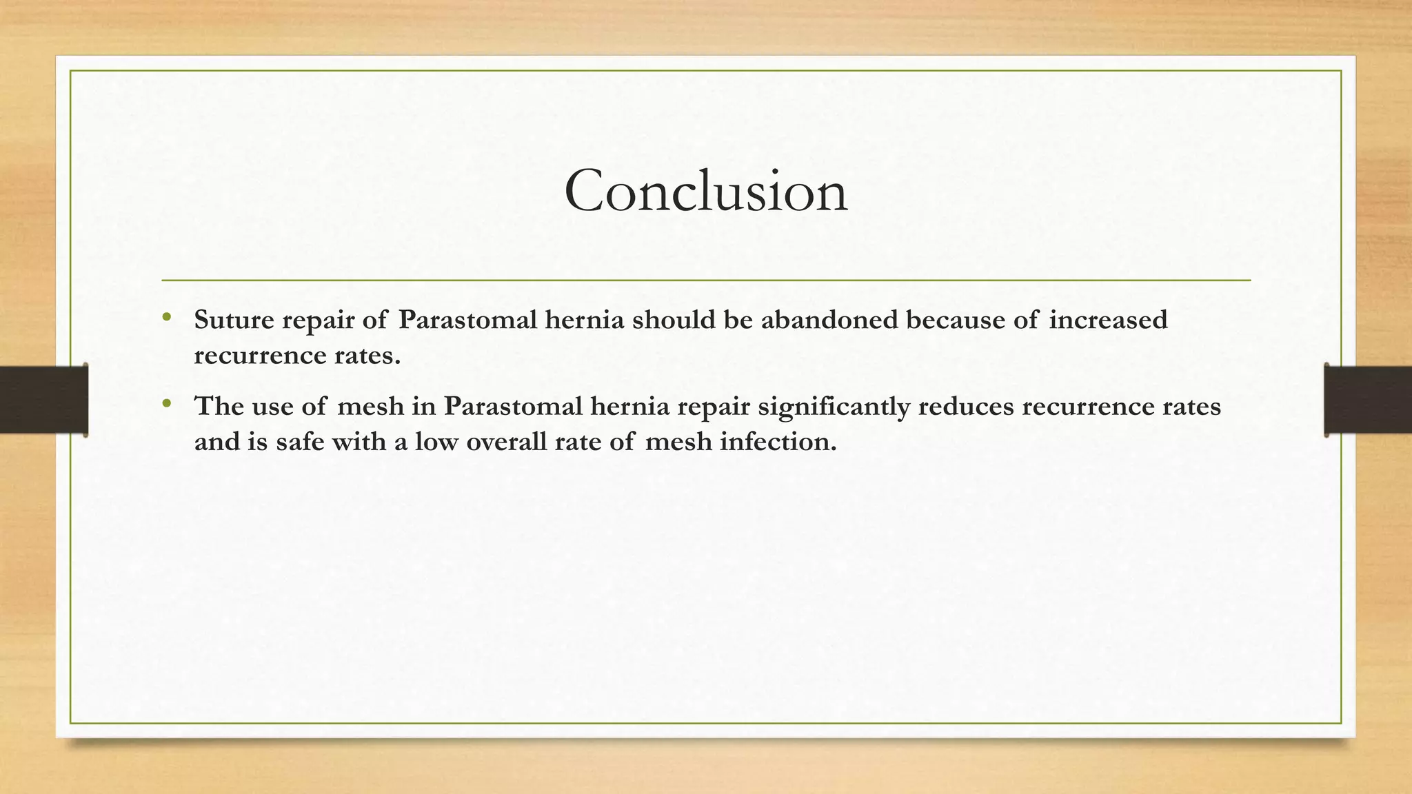 Parastomal Hernia ppt | PPTX