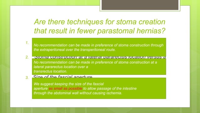 Parastomal hernia | PPTX | Digestive Disorders | Diseases and Conditions