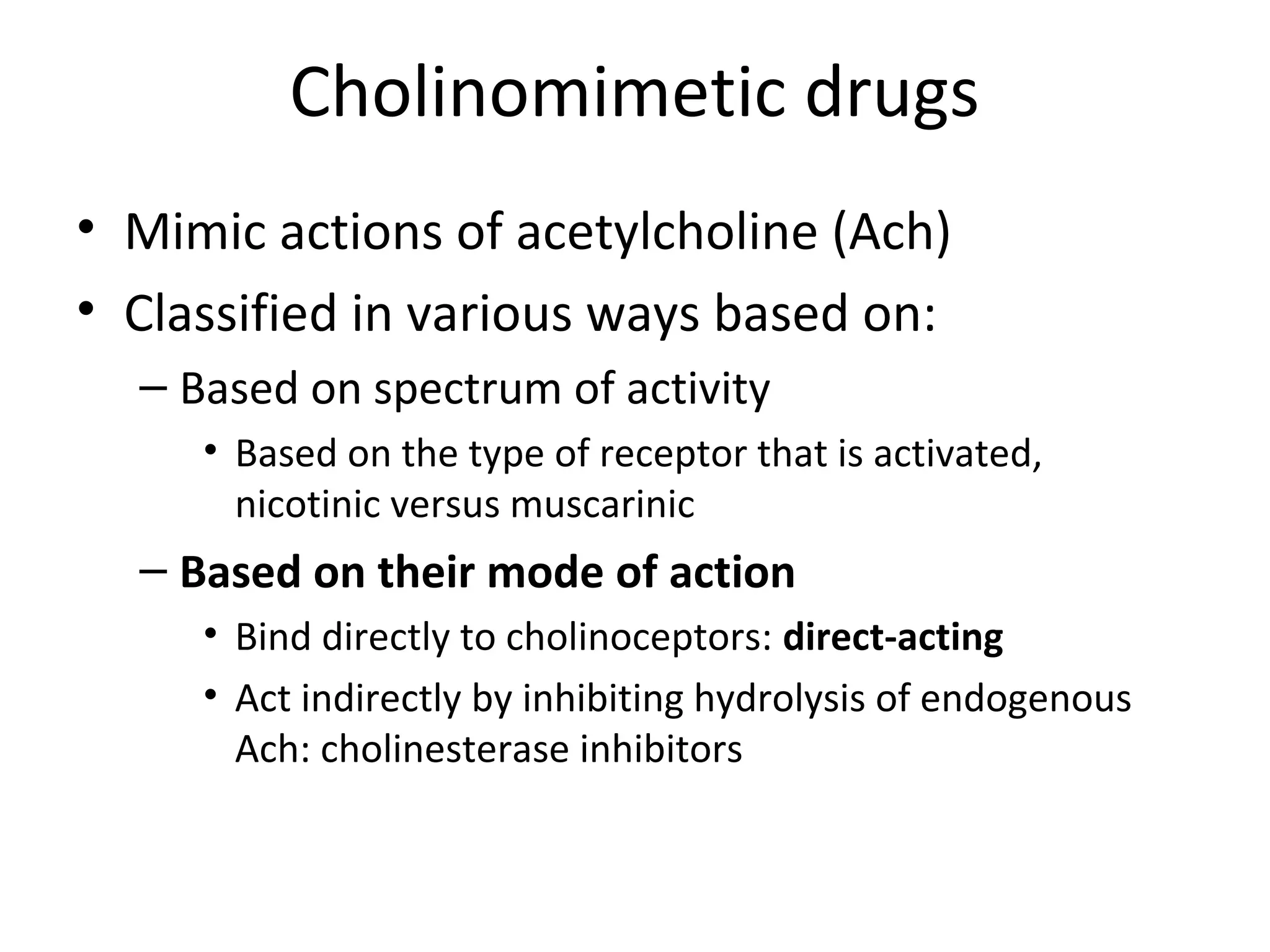 Parasympathetic (cholinomimetic ) drugs | PPT