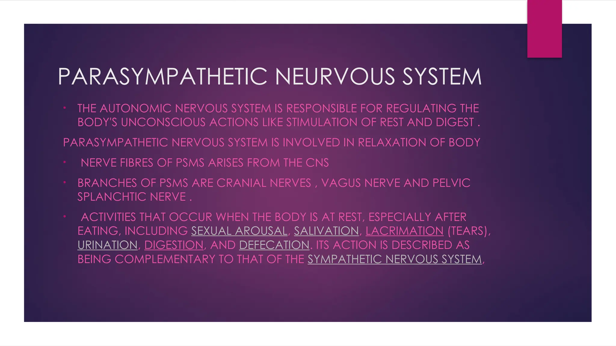 PARASYMPATHETIC NERVOUS SYSTEM and its correlation with HEART .pptx