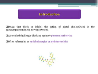 Parasympatholytic drugs | PPTX