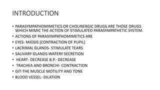 Parasympathomimetic agents - Neuron | PPTX