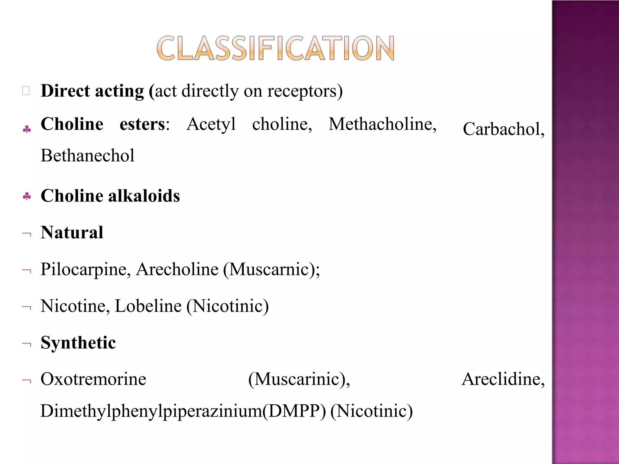 PARASYMPATHOMIMETIC DRUGS Classification and SAR.pptx