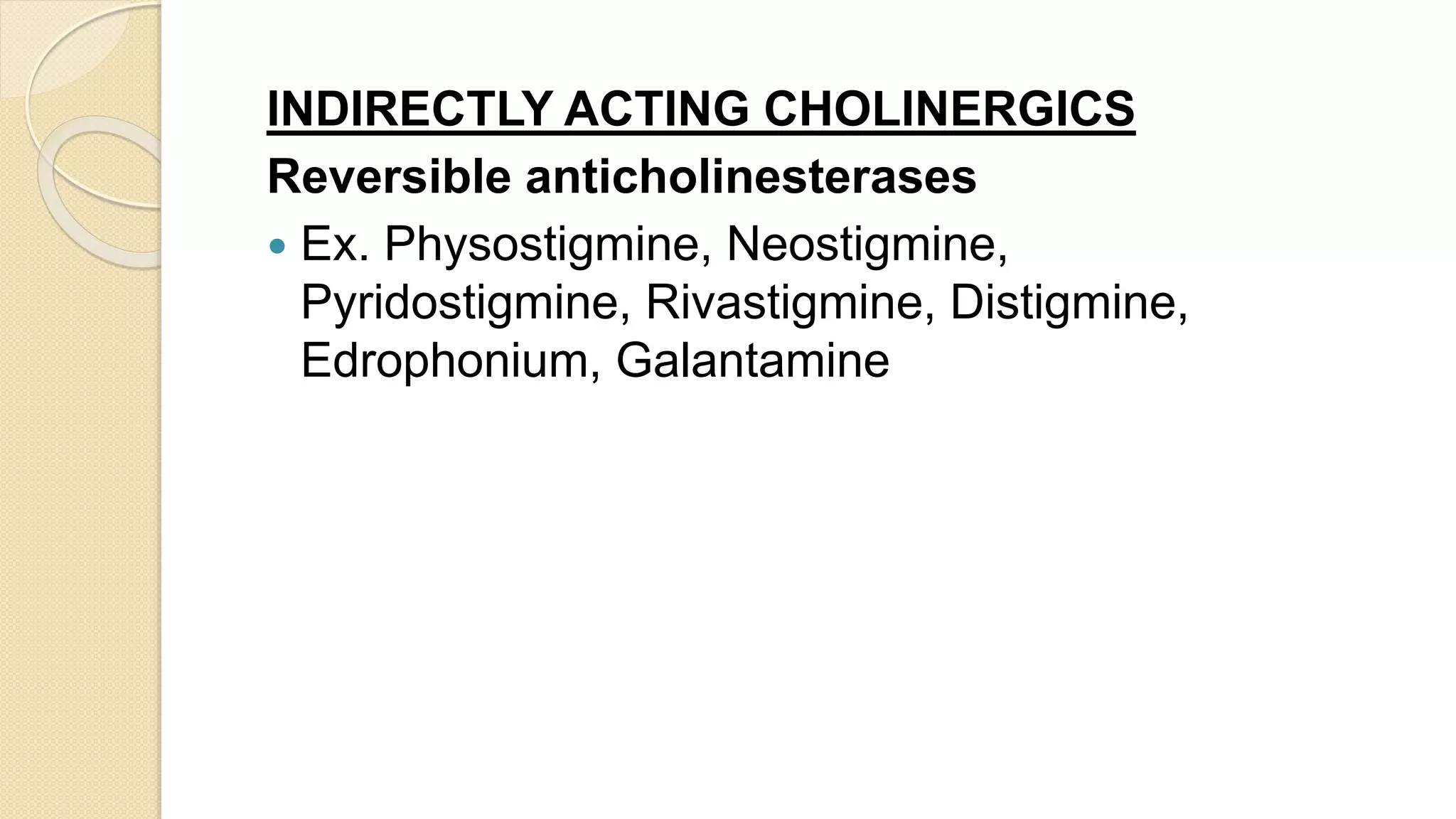 Parasympathomimetics (Cholinergic drugs) | PPTX