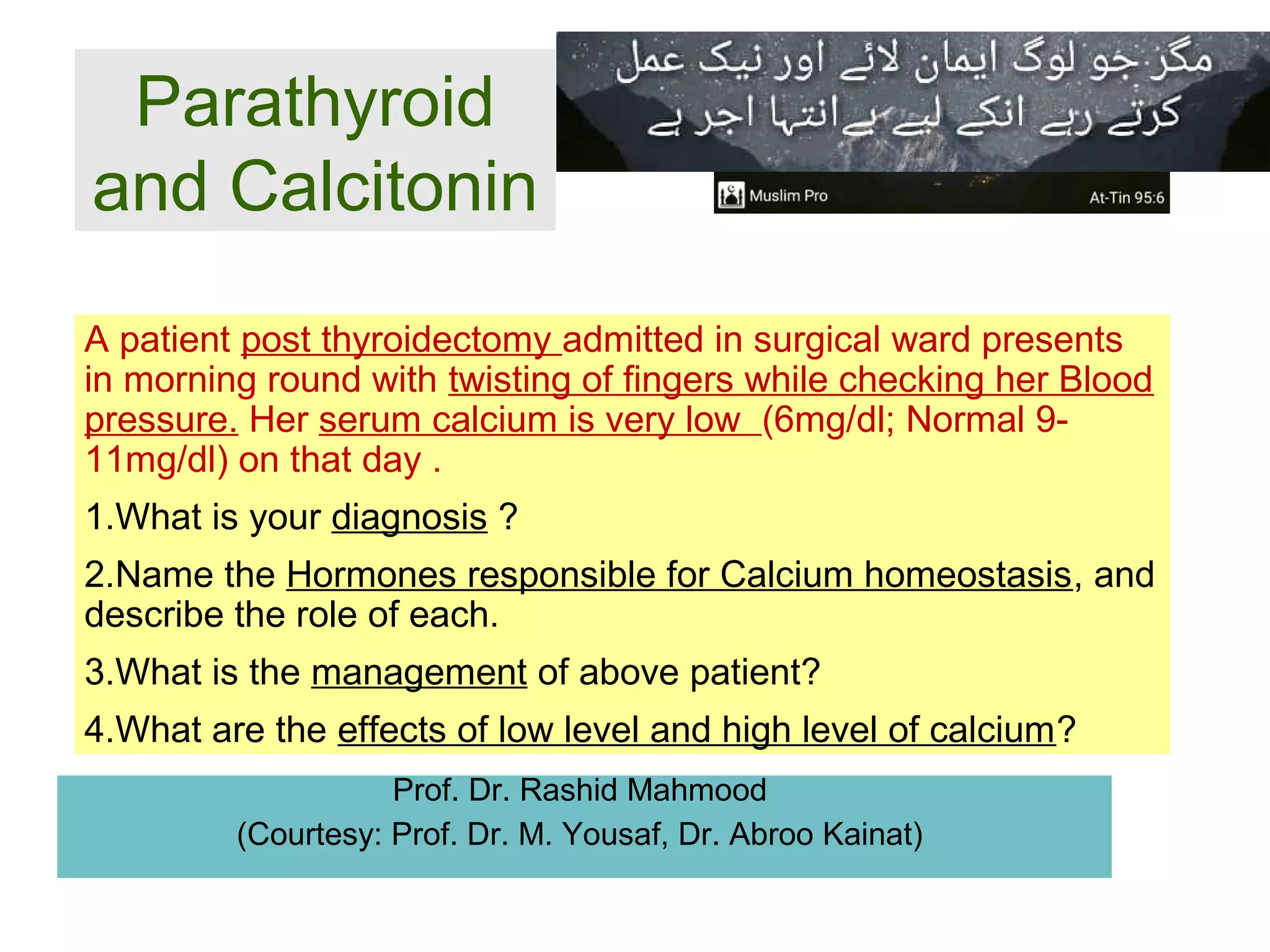 Parathyroid and Calcitonin Physiology | PPT