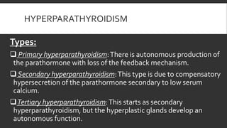 Parathyroid disease.pptx | Thyroid Disorders | Endocrine and Metabolic ...