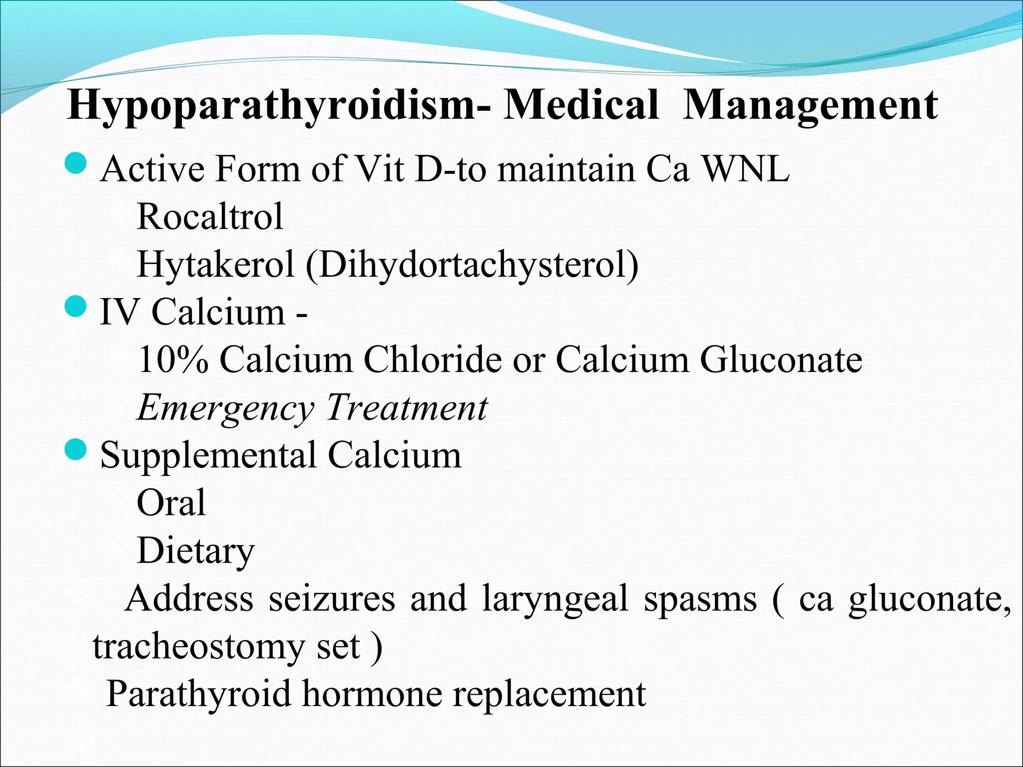 Parathyroid disorders | PPT
