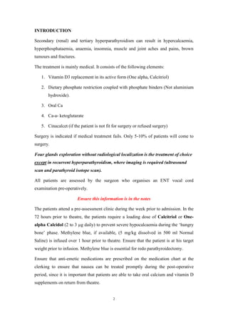 Parathyroidectomy (peri operative managament) | PDF
