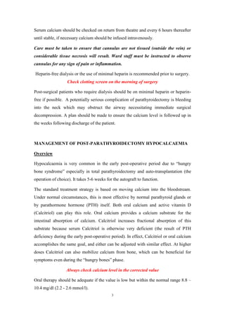 Parathyroidectomy (peri operative managament) | PDF