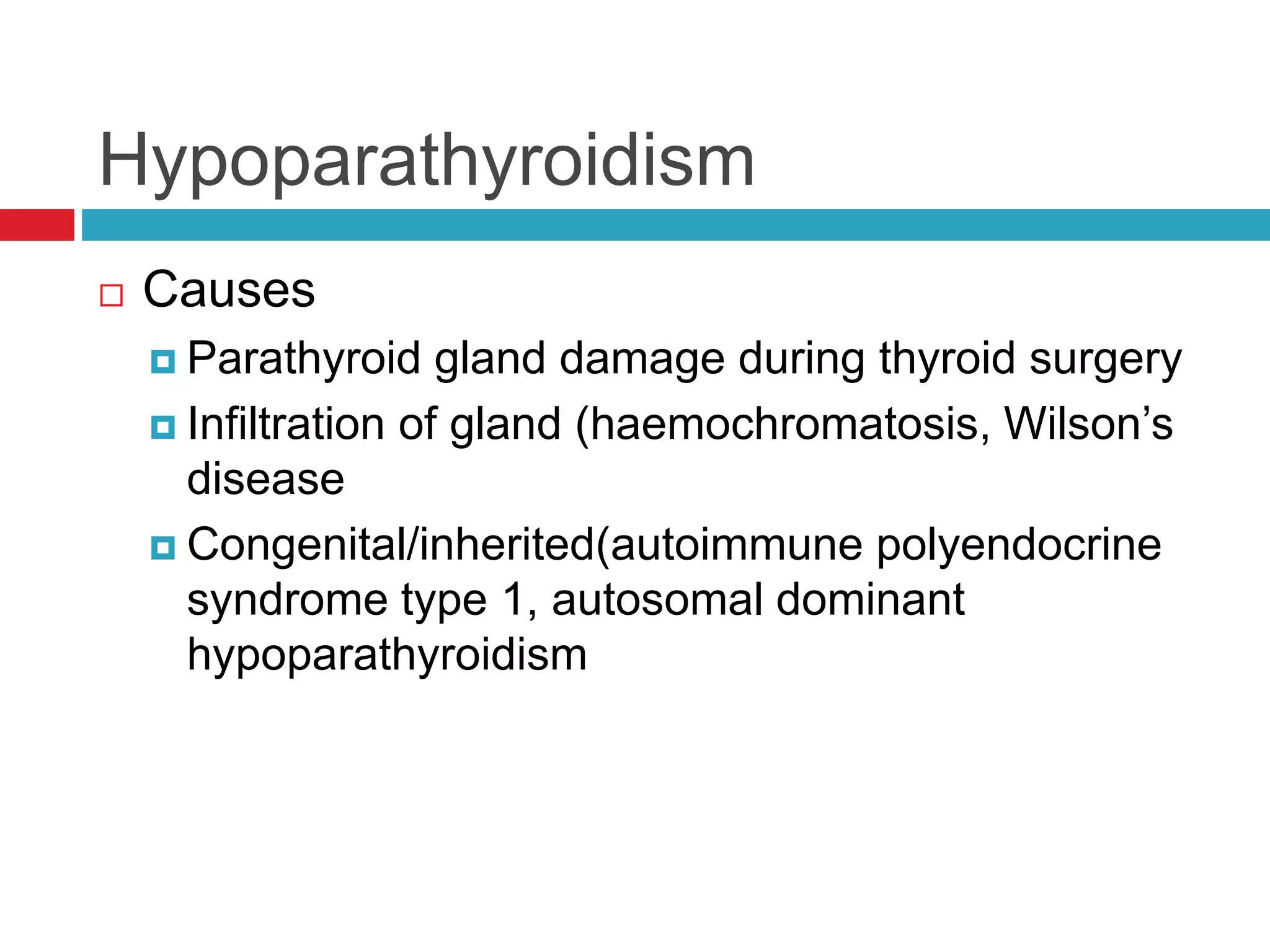 Parathyroid gland disorders and tetany | PPT