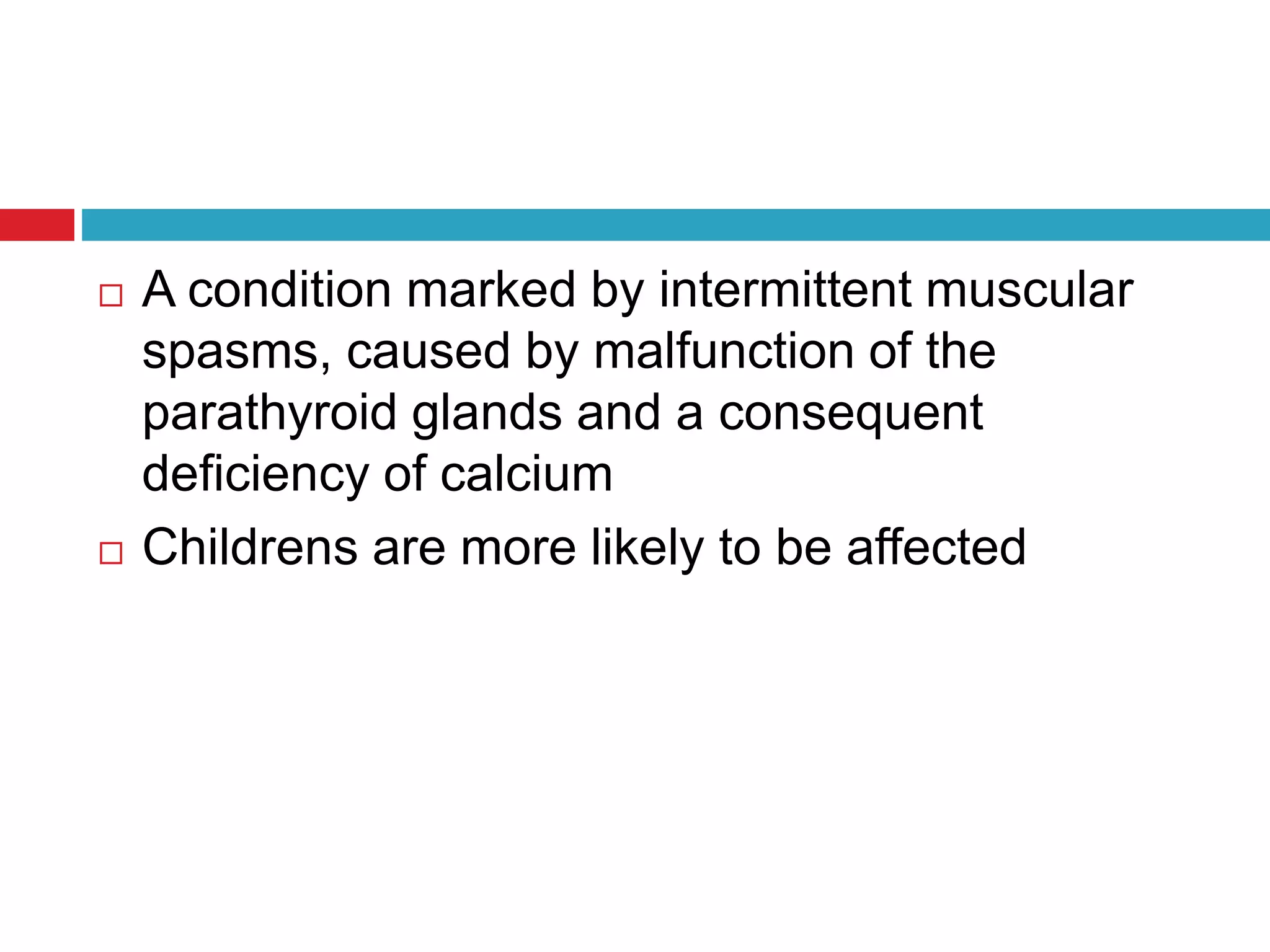 Parathyroid gland disorders and tetany | PPT