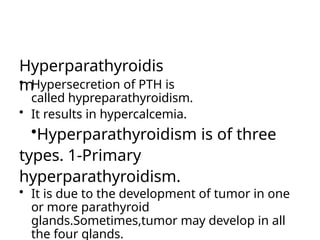 parathyroidglands and hormones functions | PPTX