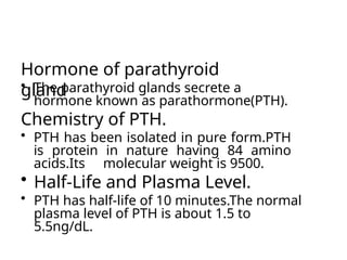 parathyroidglands and hormones functions | PPTX