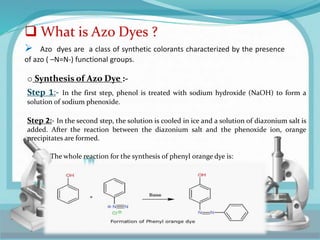Azo Dyes Application and Effects | PPTX