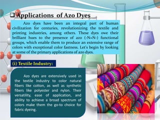 Azo Dyes Application and Effects | PPTX