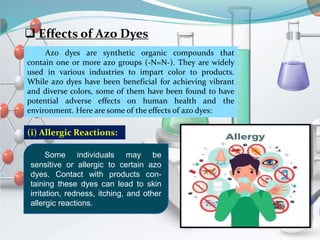 Azo Dyes Application and Effects | PPTX
