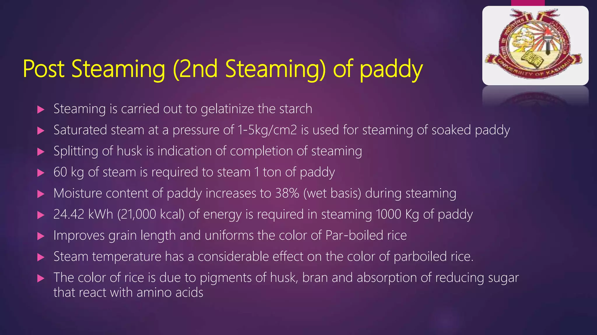 Parboiling presentation by eshfaq bhatt | PPTX