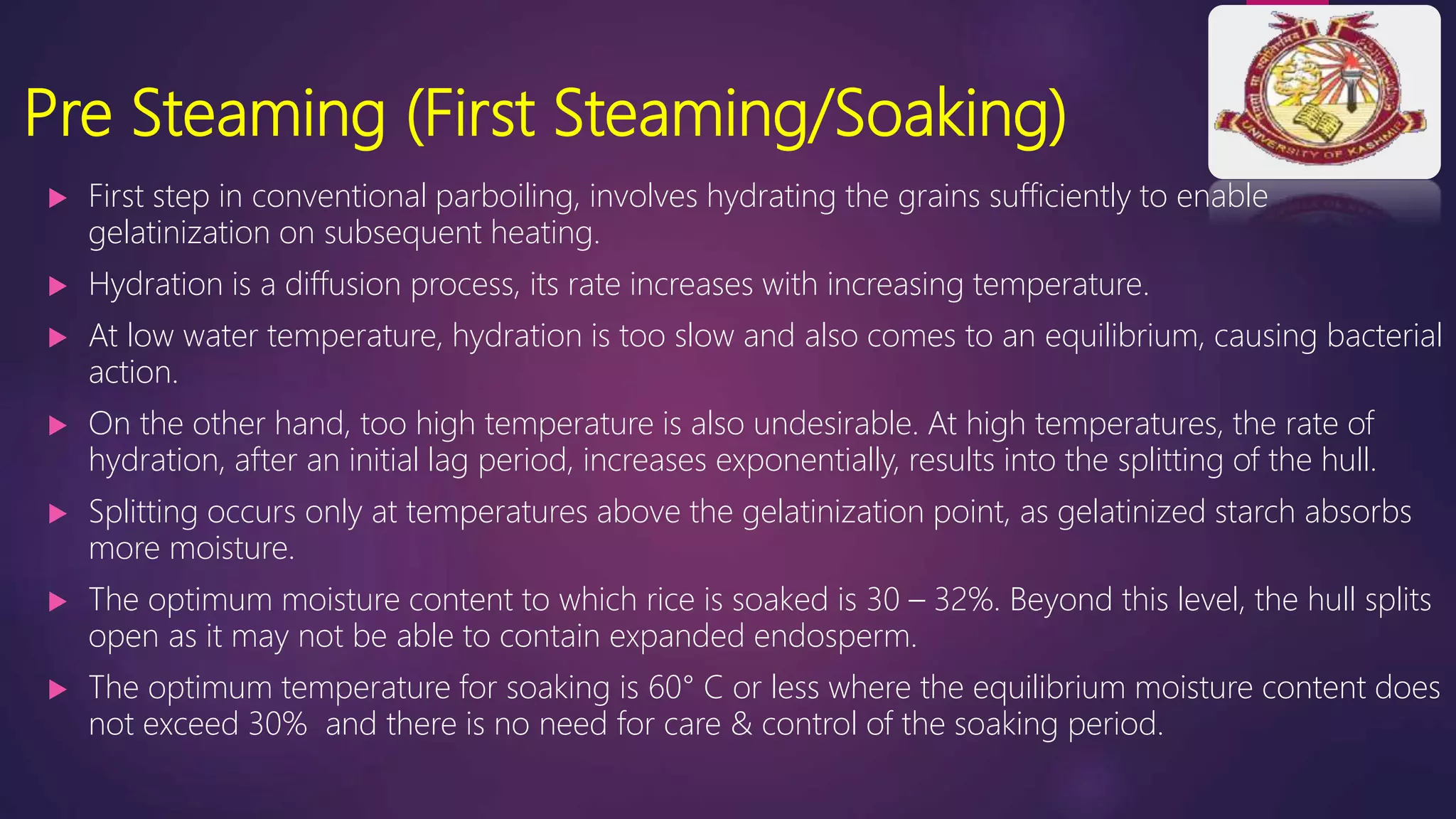 Parboiling presentation by eshfaq bhatt | PPTX