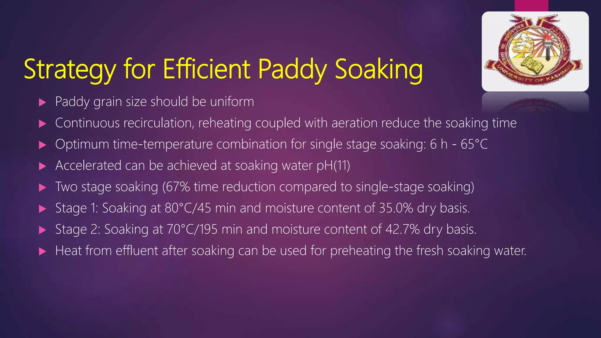 Parboiling presentation by eshfaq bhatt | PPTX