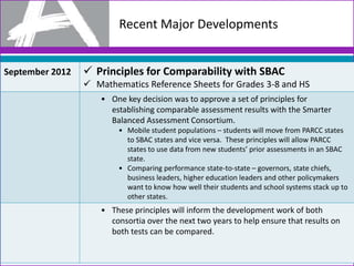 Parcc update. may 2013 | PPTX | Educational Assessment | Education