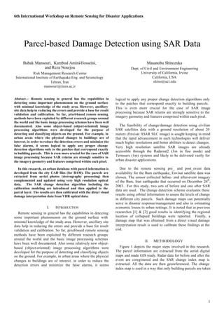 Parcel-based Damage Detection using SAR Data | PDF