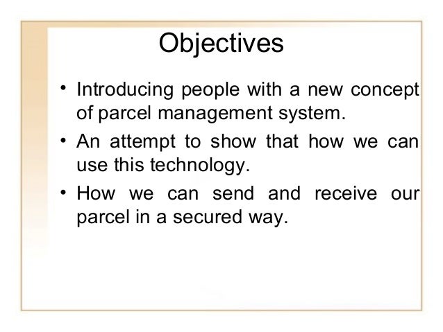 Parcel management system - presentation