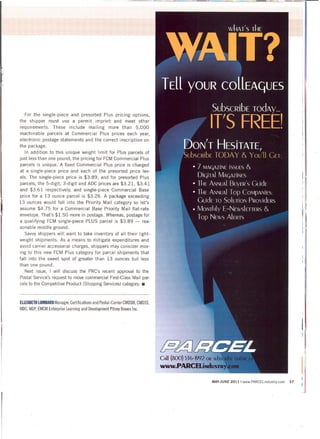 Parcel May June 2011 E Lombard New Opportunities With Usps Lightweight ...