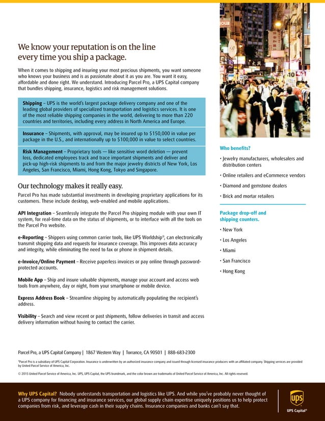 Parcel Pro a UPS Capital Company | PDF