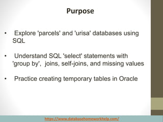 Parcels' and 'Urisa' Databases in Oracle | PPT