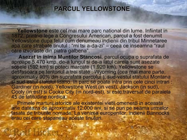 Parcul Yellowstone | PPT