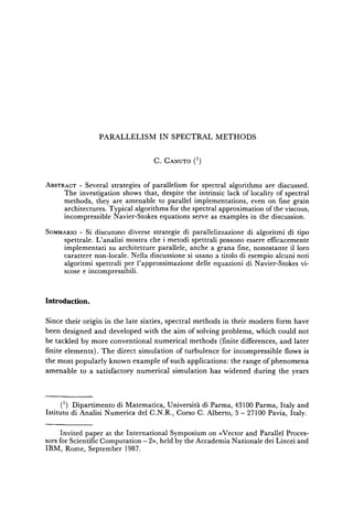 Parellelism in spectral methods | PDF