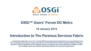 Paremus service fabric | PPT