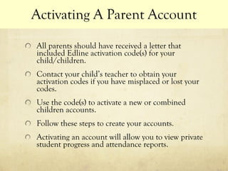 Parent Edline Activation | PPT