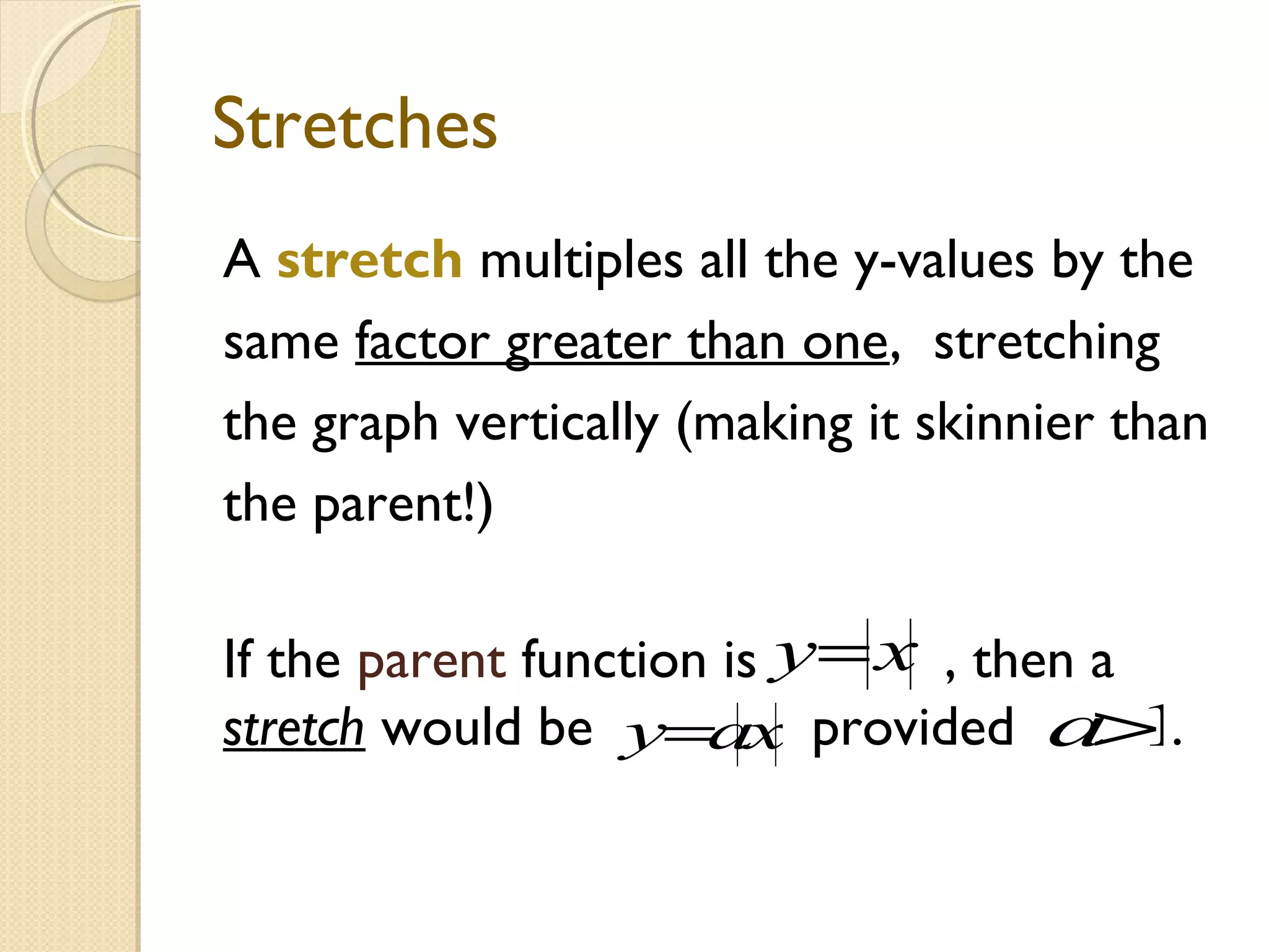 Parent functions and Transformations | PPT
