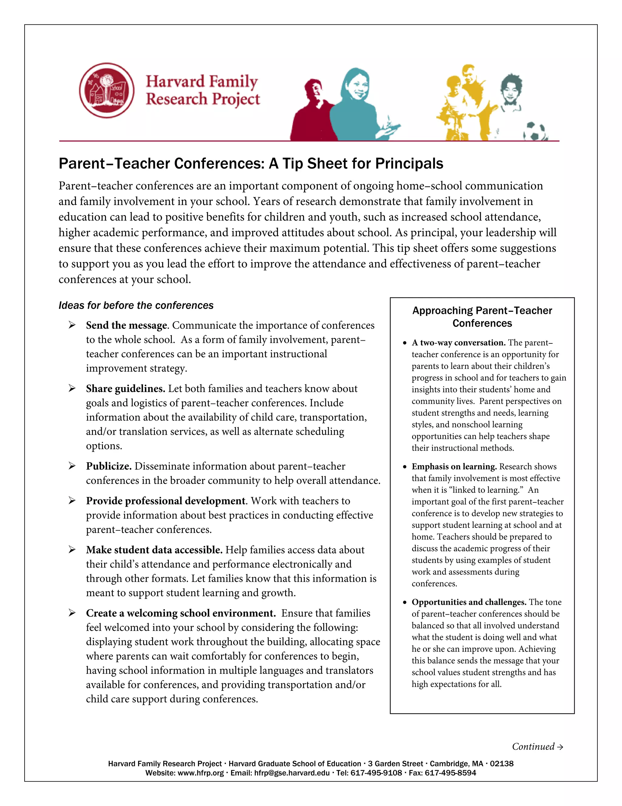 Parent teacher-conference tipsheet-100610 | PDF