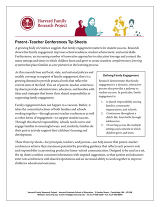 Parent teacher-conference tipsheet-100610 | PDF