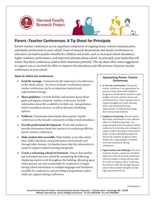 Parent teacher-conference tipsheet-100610 | PDF