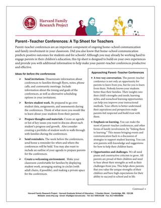 Parent teacher-conference tipsheet-100610 | PDF