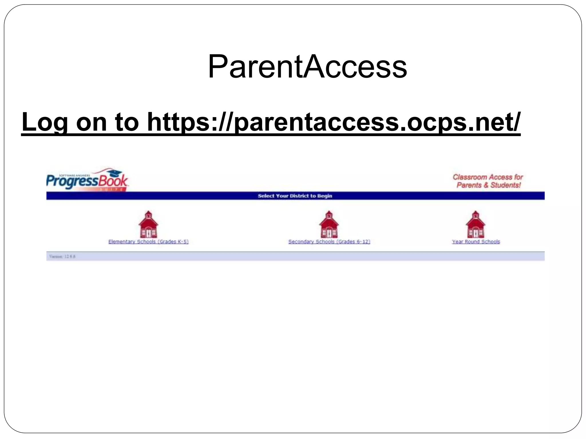 Parent access tutorial progressbook | PPTX | Education