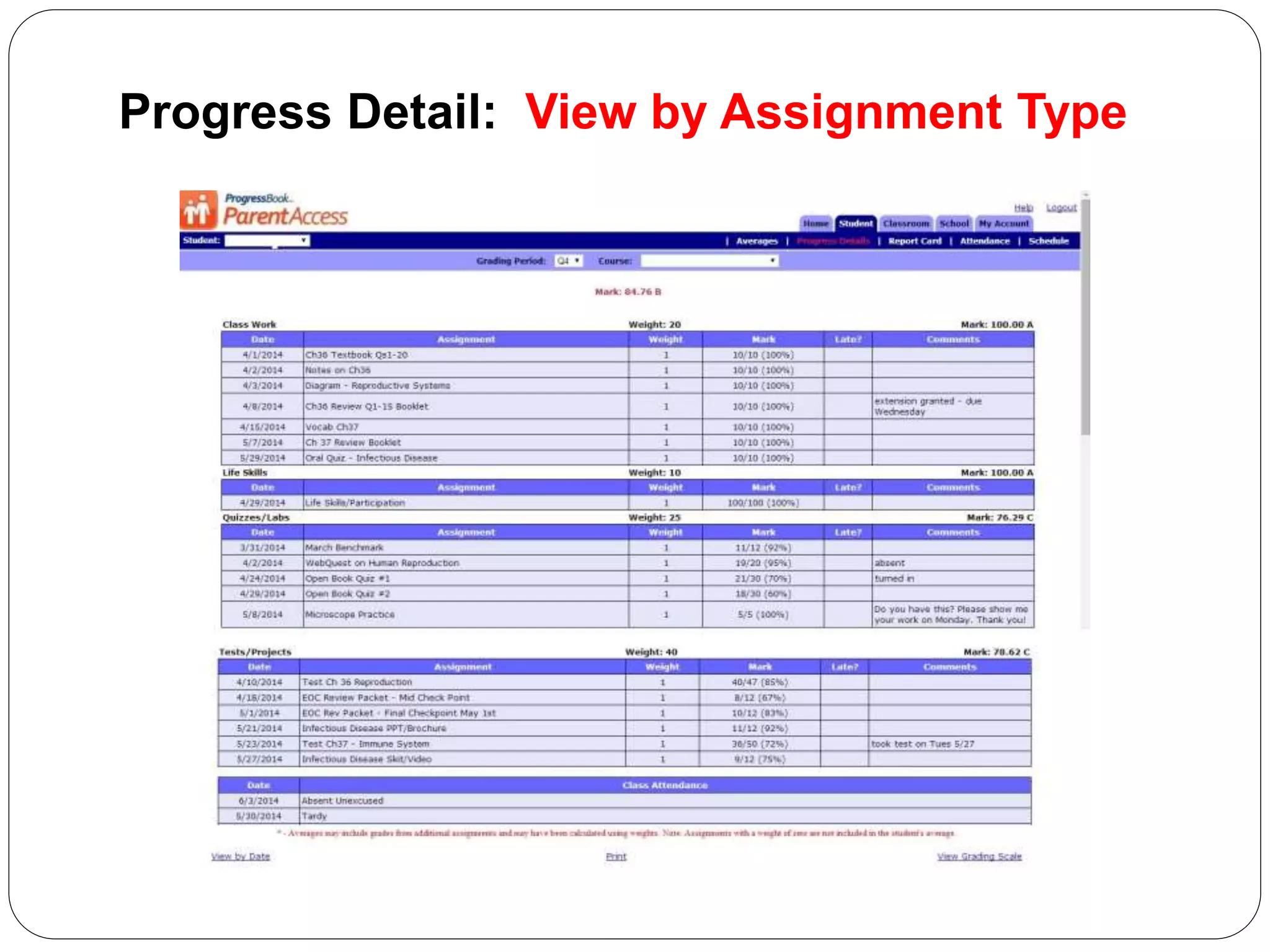 Parent access tutorial progressbook | PPTX | Education