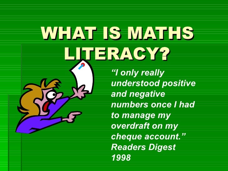 Information For Parents About Mathematical Literacy Information For Parents About Mathematical Literacy