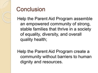 Presentation of the Parent Aid Program | PPTX