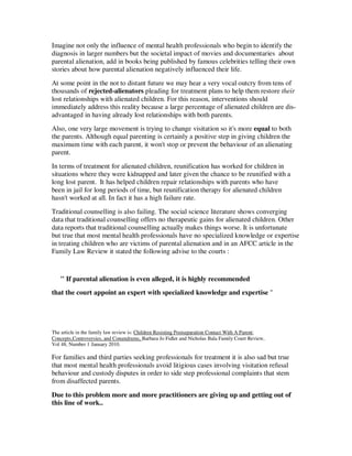 Parental Alienation is Child Abuse | PDF | Debated Sensitive Social Issues | Sensitive Topics