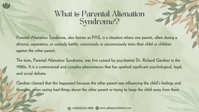 Parental Alienation Syndrome - Understanding and Treatment | PPT
