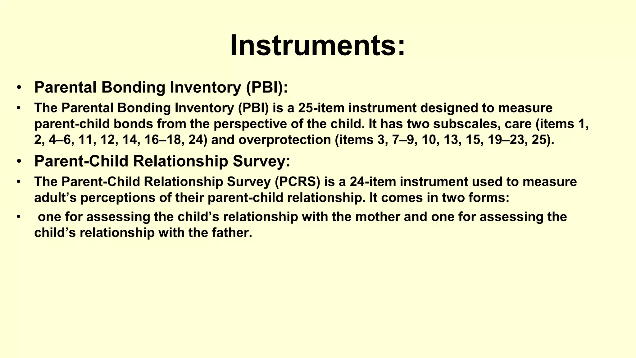 Parental bonding and parent child relationship among tertiary students ...