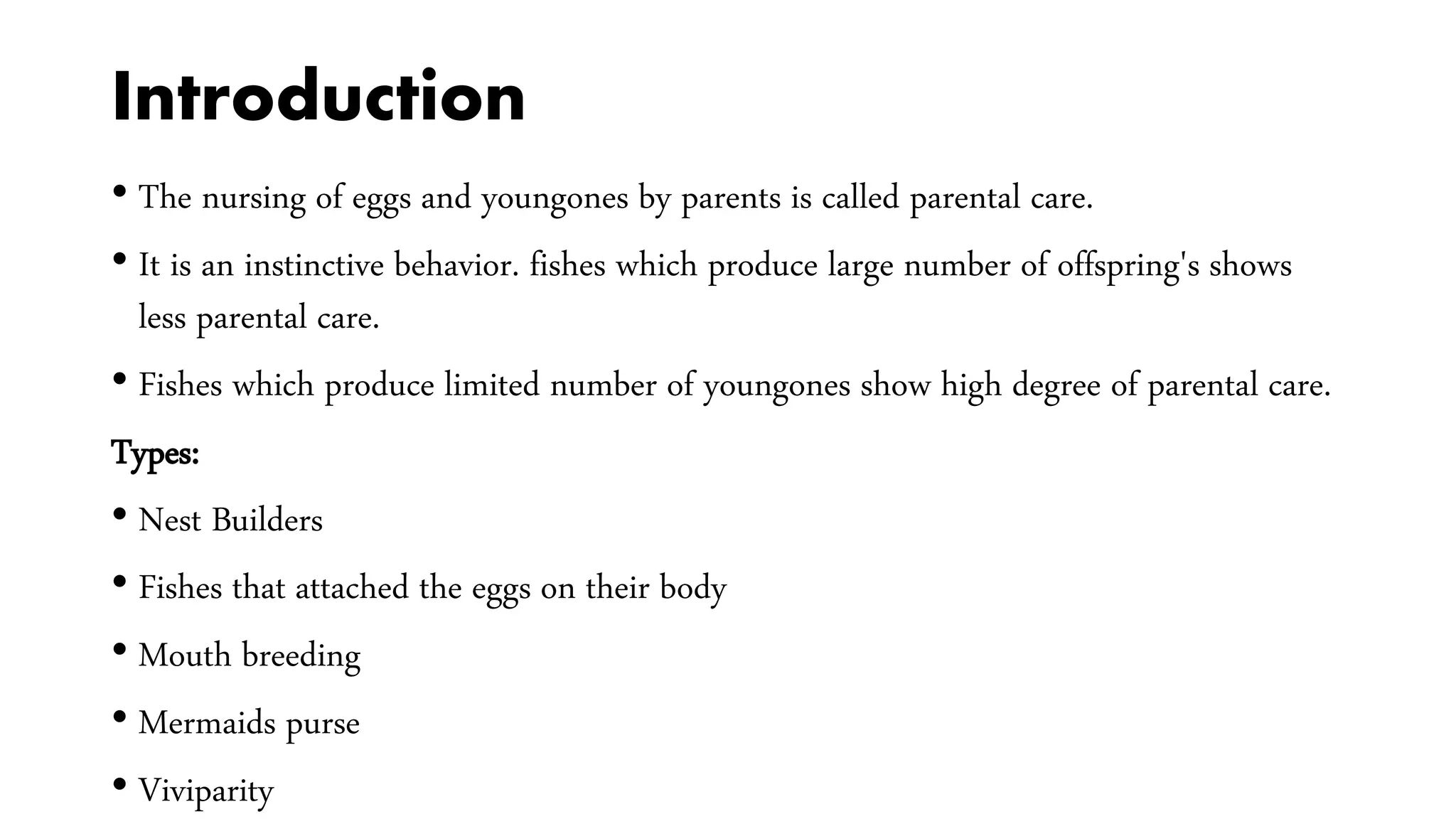 Parental care of fishes | PPTX